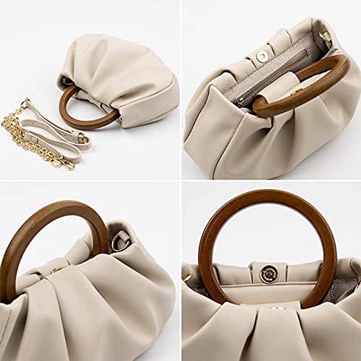 Zlybola Small Shoulder Bag for Women,Clutch Purse Handbag and Cloud Dumpling Bag,Cross body Bags,Trendy Ruched Shoulder Handbags