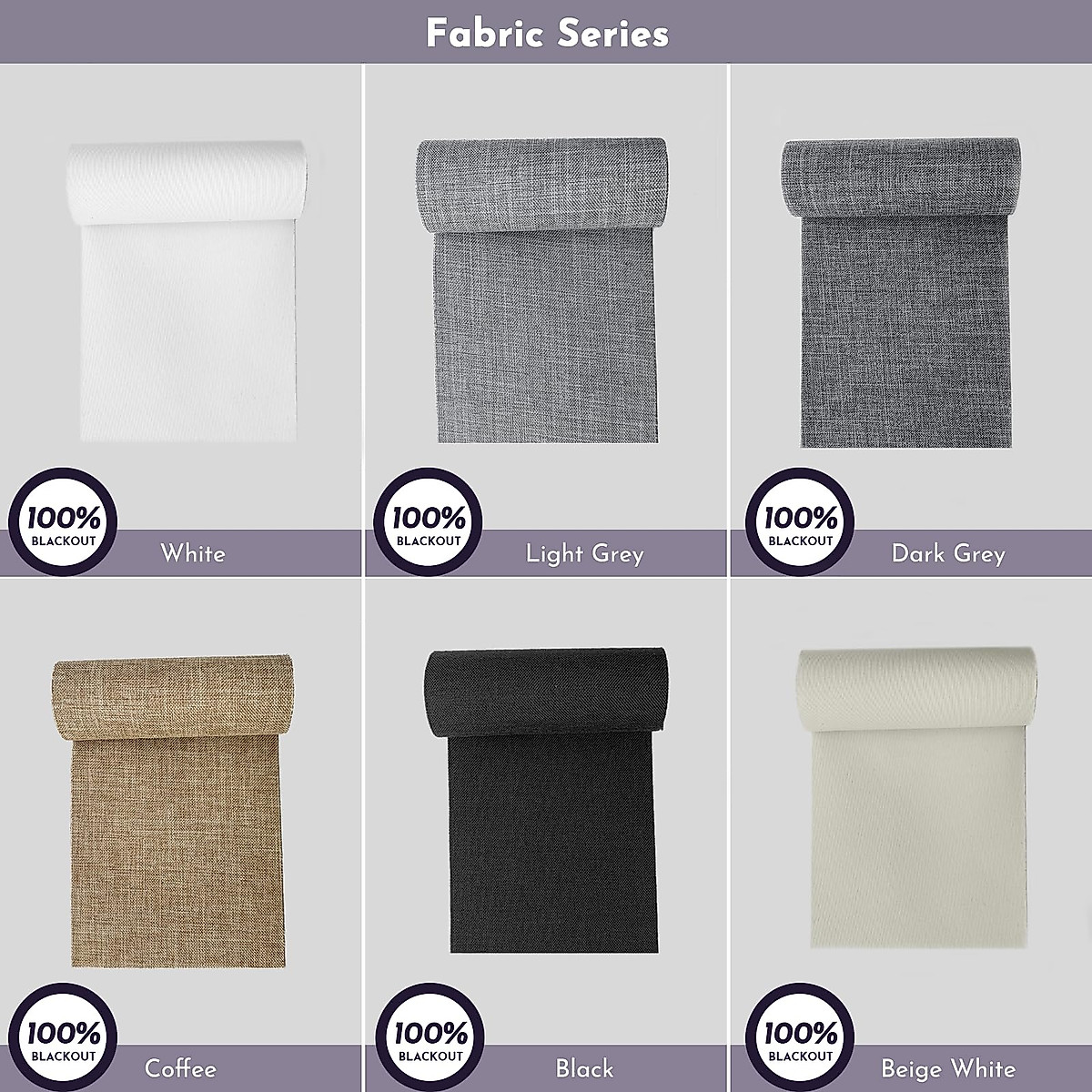 Graywind Vertical Blinds Privacy Reversible Blackout Vertical Blind Track Slats Set for Home Office (Fabric Samples)