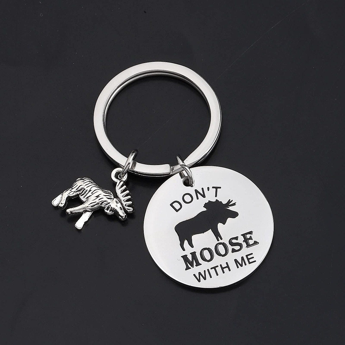 Lywjyb Birdgot Don't Moose With Me Keychain Funny Design Moose Gift (Don't Moose ky)