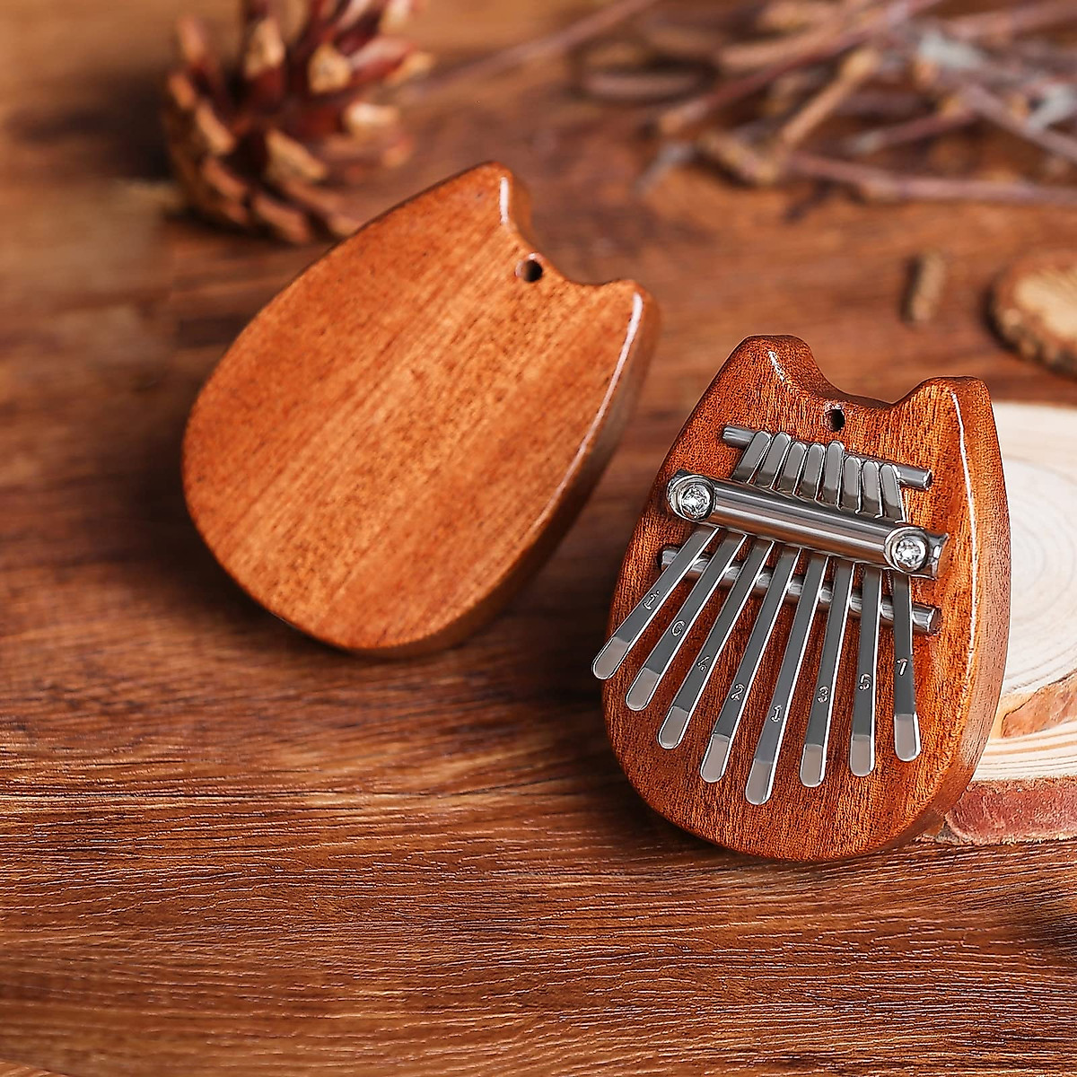 MIFOGE Mini Kalimba Thumb Piano 8Keys Wooden,Exquisite Finger Piano with Lanyard Waterproof Protective Box,Musical Instrument,Gift for Toddler Child Valentines Adult Beginners