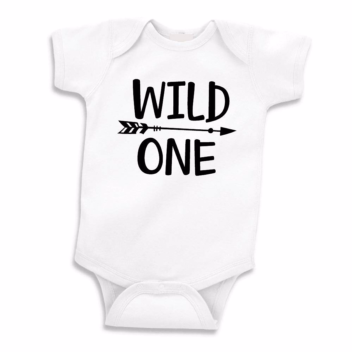 Bump and Beyond Designs Boy First Birthday Shirt, Wild One (12-18 Months, Short Sleeve) White
