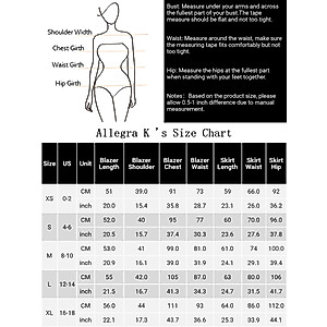 Allegra K Business Suit Sets for Women's 2 Piece Outfits Collarless Peplum Blazer Formal Pencil Skirt Suit Small Black