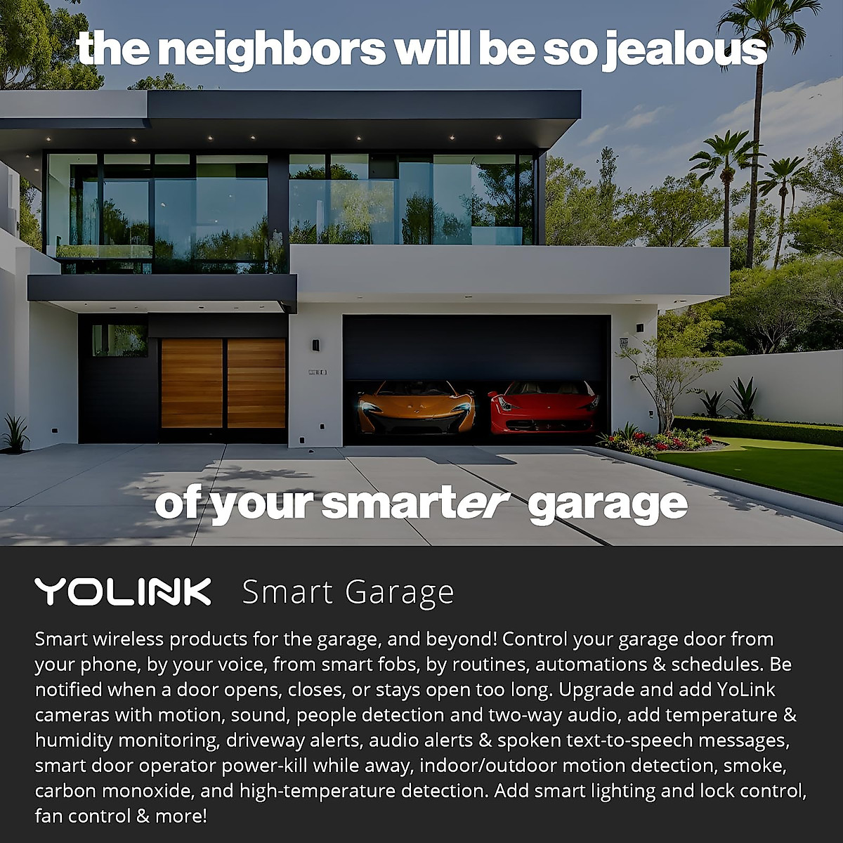 YoLink 1/4 Mile World's Longest Range Smart Wireless Garage Door Opener, App Control, Compatible with Alexa IFTTT, YoLink Hub Required