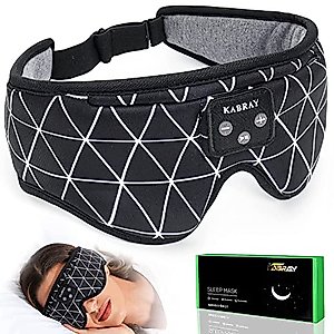 Sleep Headphones, Kabray Sleeping Headphones Soft Comfortable Bluetooth Sleep Mask with Ultra Thin Speakers, Cool Gadgets Gift for Women Men Valentine's Father's Mother's Day Birthday Christmas