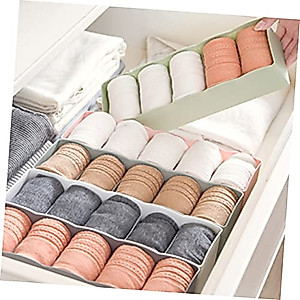 Housoutil 6pcs Storage Box Adjustable Vanity Stool Desktop Drawers Storage Box Plastic Socks Sock Drawer Organizer Scarf Compartment Underwear Box Sock Underwear Drawer Organizer Pink Grid