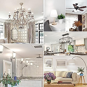 E12 Candelabra LED Light Bulbs, Dimmable 40 Watt Equivalent 5000K Bright Daylight White Candle Bulbs, 4W 460 LM Decorative CA10 Filament Chandelier Lamp Base for Bedroom Living Room Office, 12-Pack