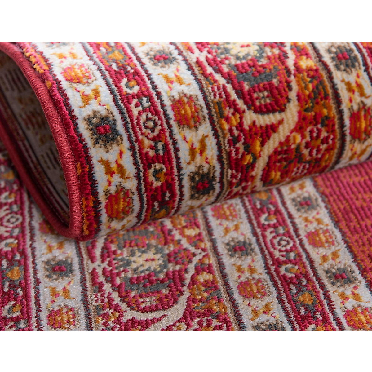 Unique Loom Baracoa Collection Area Rug - Regla (2' 2" x 6' 1" Runner, Red/ Green)