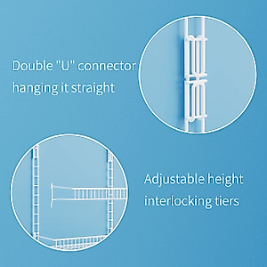 Qboid Sp Over The Door Pantry Organizer - With 6 Adjustable Shelves - Alloy Steel Metal - Hanging - Wall Mount - Storage Door Organization Kitchen Spice Rack,Cans,Closet,Bathroom-White