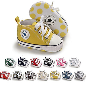 Save Beautiful Baby Girls Boys Canvas Sneakers Soft Sole High-Top Ankle Infant First Walkers Crib Shoes