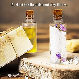 Srenta Plastic Sand Art Bottles with Cork Stoppers Arts and Crafts Mini Jars, 2 Oz and Pack Of 24