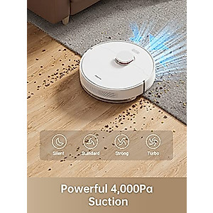 Dreametech D10 Plus Robot Vacuum and Mop with Self-Emptying Base for 45 Days of Cleaning, Robotic Vacuum with 4000 Pa Suction and LiDAR Navigation, Compatible with Alexa, Wi-Fi Connected