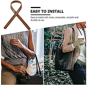 ULTNICE Crossbody Purse Strap 2 Set Leather Handbag Handles Cowhide Leather Purse Straps Replacement Belt with Rivets for DIY Purse Making Sewing Supplies Crossbody Tote
