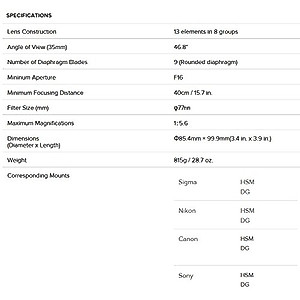 Sigma 50mm F1.4 Art DG HSM Lens for Canon