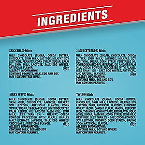 SNICKERS, TWIX, 3 MUSKETEERS & MILKY WAY Minis Size Chocolate Candy Variety Mix, 67.2-Ounce 240 Pieces (Packaging May Vary)