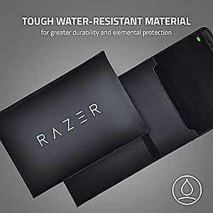 Razer 15" Protective Laptop Sleeve: Scratch & Water-Resistant - Padded Interior Lining - Snag-Free Velcro - Flip-Out Mouse Mat - Classic Black, RC21-01580100-R3M1