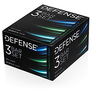 Defense Soap All Natural Tea Tree Bar Soap, 3 Bar Variety Pack - Original, Peppermint, Oatmeal