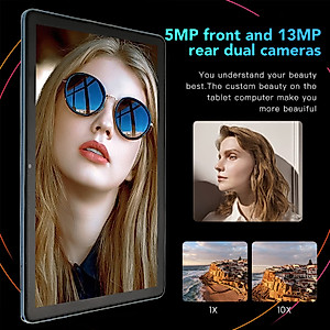 Luqeeg 10.1 Inch Tablet for Android 11-1920x1200 HD Resolution, 2.4G 5G WiFi Gaming Tablets, 8GB RAM 128GB ROM, Octa Core Processor, 5MP + 13MP Camera, 8800mAh Ultra Long Standby (Dark Blue)