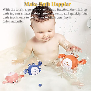 NEXTAKE Pull & Go Crab Bath Toy, Funny Crab Toy Wind-up Crab Tub Toy Bathtub Crab Toy Pull and Go Water Toy Pull String Crab Toy for Kids (Round Eyes-Blue)