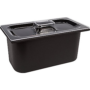 Carlisle FoodService Products CM110303 Coldmaster ABS Third-Size Divided Food Pan, 3.40 qt. Capacity, 12.68" x 6.89" x 6.01", Black