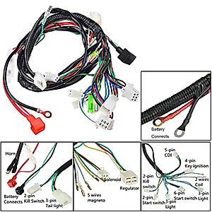 Complete Electrics Stator Coil set Quad Wire Harness Electrics Stator Coil CDI Wiring Harness For GY6 50cc 70cc 90cc 110cc 125cc ATV Quad Pit Dirt Bike Buggy Go Kart