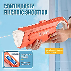Electric Water Gun, Automatic Water Squirt Guns up to 30 FT Long Range, Water Soaker Gun with 700CC Large Capacity, Waterproof Gun Toys for Summer Pool Swimming Party for Kids & Adults