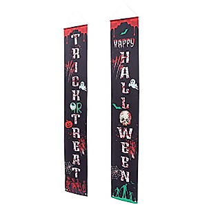 NOLITOY 7 Sets Sign Decor Home Banner Pendant Festival Haunted Couplet Decoration Treat Halloween Spider Party Web Indoor Trick Decorations Creative Delicate Hanging Outdoor Scene Front