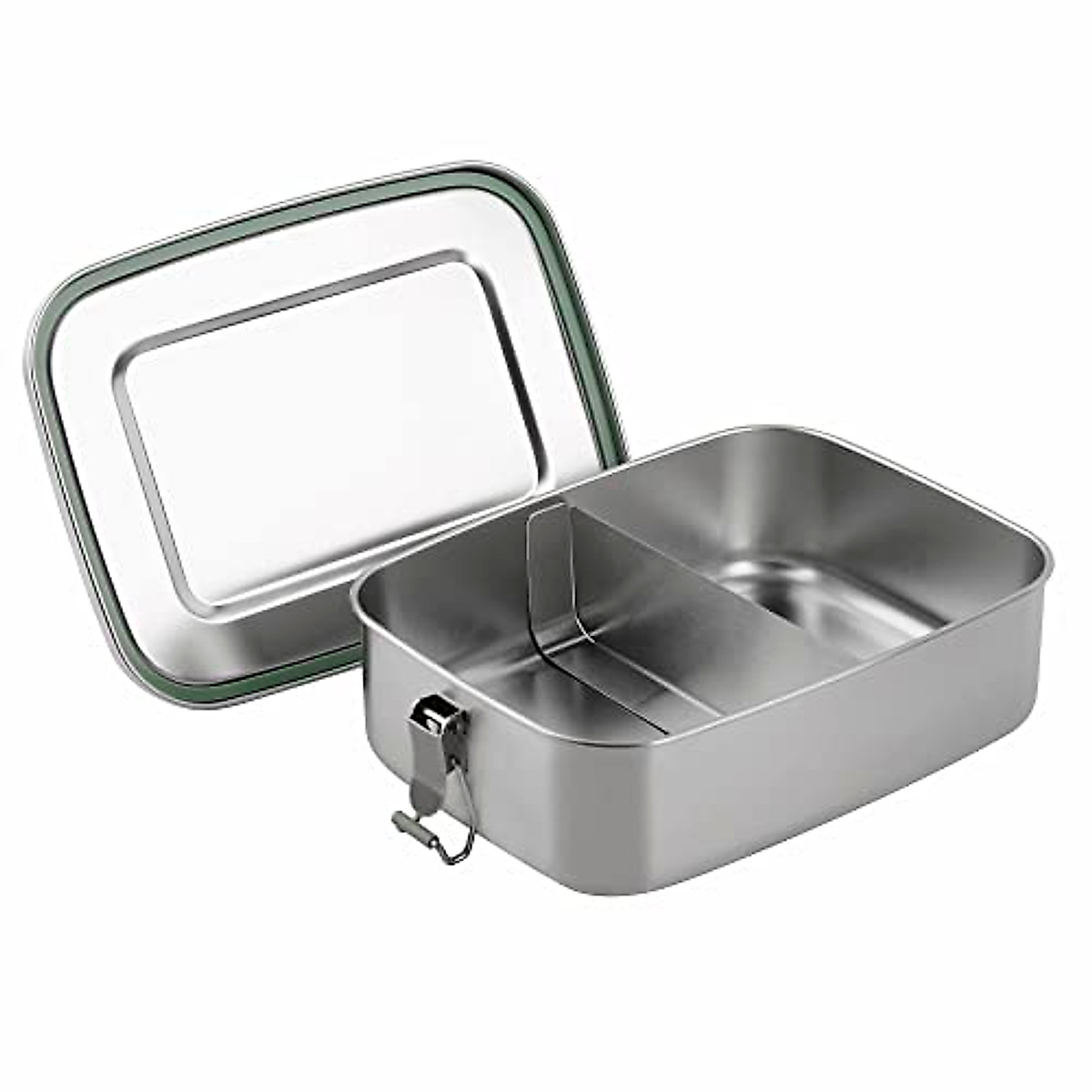 Arora Stainless Steel Bento Lunch Box - 1500ml w/Divider, 2 Compartments, Eco & Recyclable Food Container, Leakproof & Dishwasher Safe, BPA Free, On-the-Go Eating Design for Adults & Teens