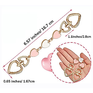SONGKISSZQ Purse Chain,Bag Extender Purse Chain Strap for Women Crossbody Bags Purse Shoulder Belt Chain (Pink Heart)
