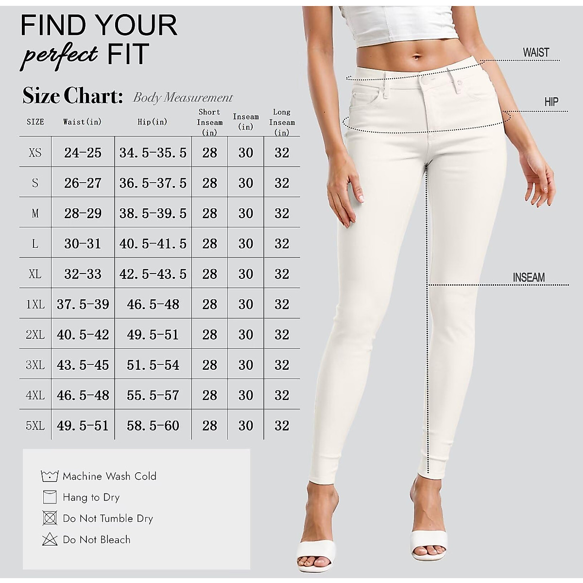 Hybrid & Company Womens Hyper Ultra Stretch Comfy Skinny Leg Work Casual Pants P44876SK Off White M