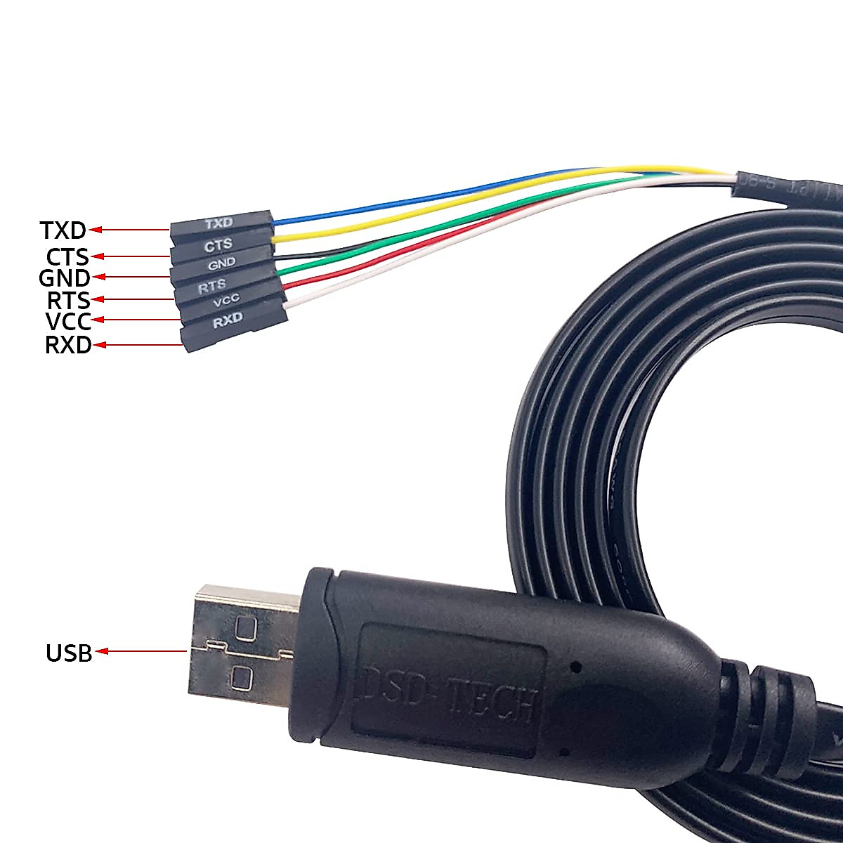 DSD TECH SH-U09G USB to TTL Serial Cable Built-in FTDI FT232RL IC 1.8M/5.9FT