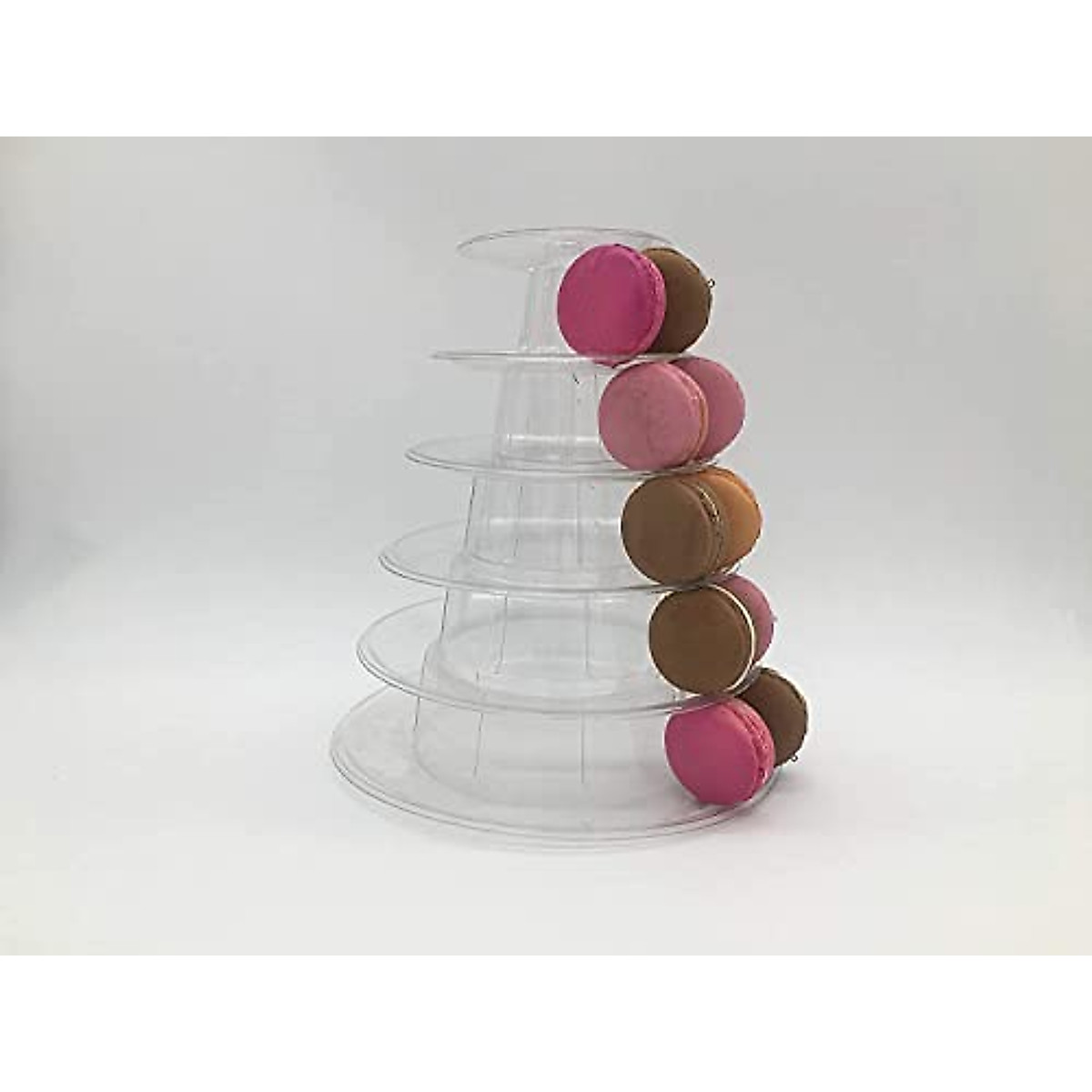 Candora 6-layer Round Macaron Tower Cake Stand Macaron Display Rack for Wedding Birthday Dessert Stand Cake Plate