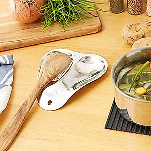 RSVP Stainless Steel Double Spoon Rest. 7"