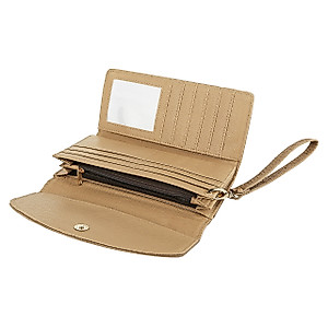 MKF Collection Wallet Handbag for Women - PU Leather Wristlet Bag - Double Zipper Multi Pockets Clutch Purse