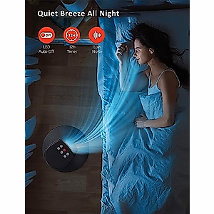 Mirdred Tower Fan with Remote, 44” Bladeless Fan, 70° Oscillating Fan for Bedroom, 3 Speeds, 3 Modes, 12H Timer, LED Display, Quiet Cooling Standing Floor Fans for Home Living Room Office, Black