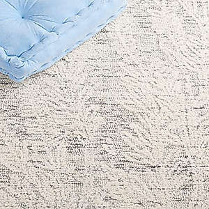 SAFAVIEH Metro Collection Area Rug - 8' x 10', Grey & Ivory, Handmade Wool, Ideal for High Traffic Areas in Living Room, Bedroom (MET877F)