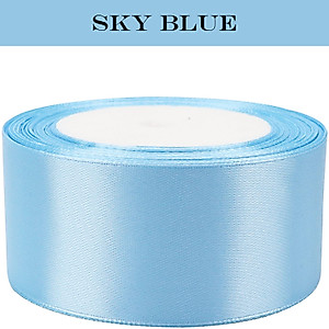 Clmentp 25 Yard Ribbon for Gift Wrapping Crafts Wedding Decoration Bouquets Party Arrangement (1 1/2 inch X 25 Yards, Sky Blue)