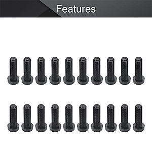 MroMax 50Pcs Plastic Phillips Cross Pan Head Machine Screws, M6 x 20mm Black Nylon Phillips Cross Pan Head Machine Screws Bolts for Electronic Equipment