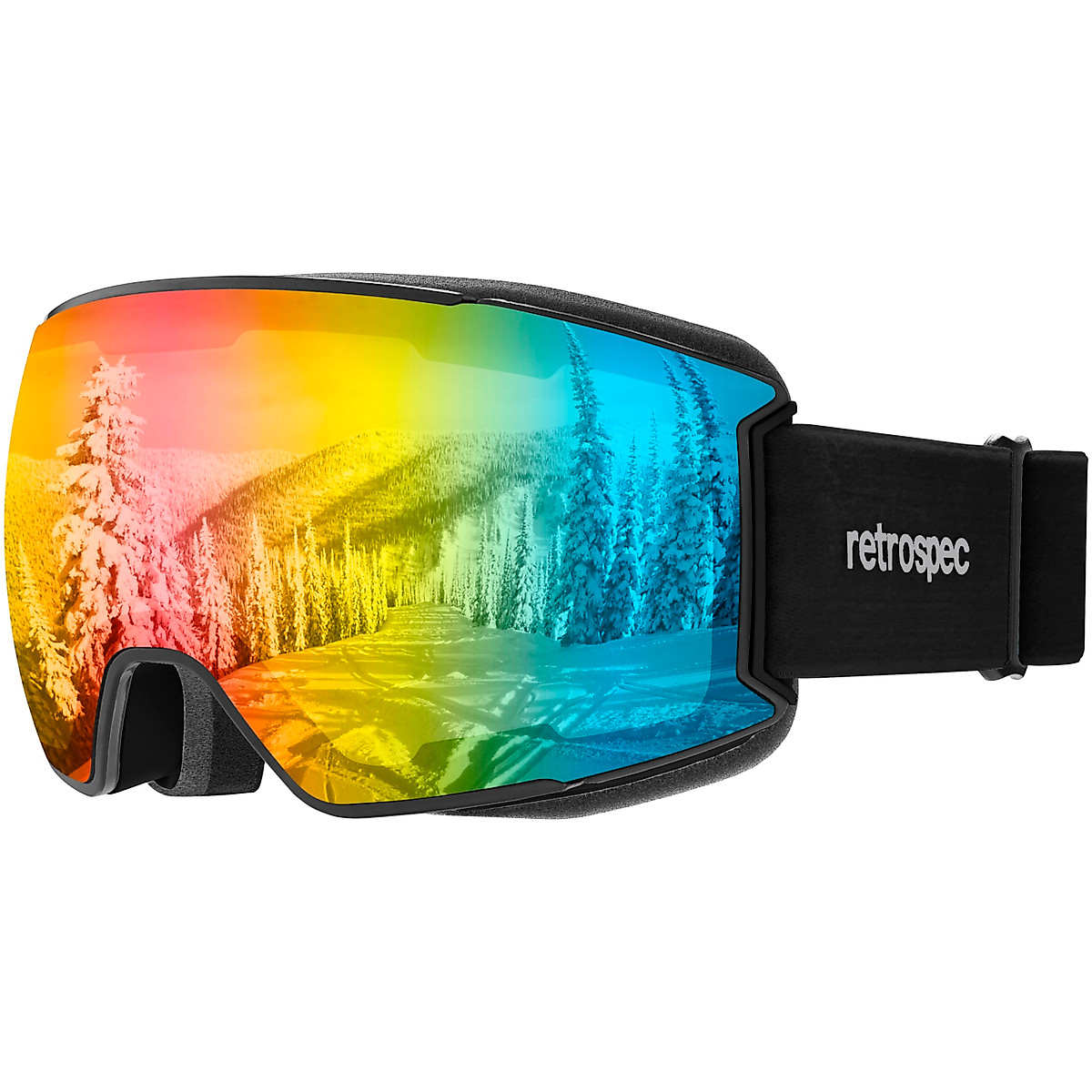 Retrospec Zenith Ski Goggles for Men and Women Over Glasses, UV Protection, Anti-Fog, Scratch Resistant Snow Goggles for Skiing and Snowboarding