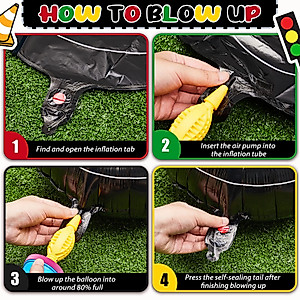 66 Pcs Car Party Decorations Inflatable Tires Traffic Light Balloons Party Supplies Include Foil Checkered Balloons, Tire Balloons, Glue, Chain, Birthday Party Decorations Fit for Boys Race Fans