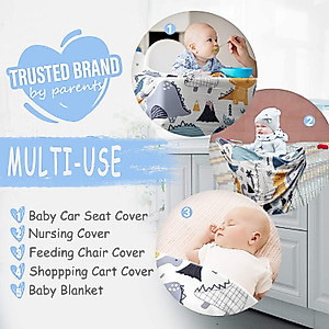 Nursing Cover Breastfeeding Cover, Stretchy Car Seat Cover for Babies, Soft Breathable Infant Carseat Canopy, Shopping Cart/High Chair/Stroller Covers