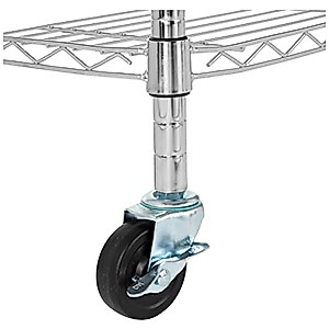 Amazon Basics 4-Shelf Adjustable, Heavy Duty Storage Shelving Unit on 3'' Wheel Casters, Metal Organizer Wire Rack, Chrome, 36" L x 14" W x 57.8" H