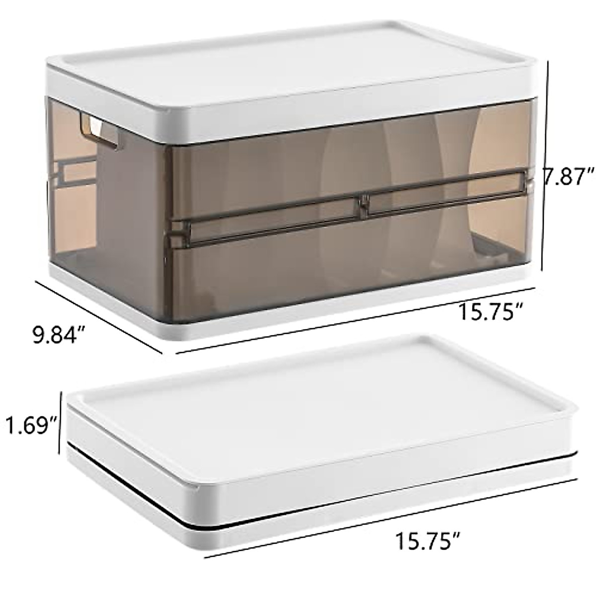 Gridspace Clothes Organizer for Pants, Folded Clothes Storage Organizer with Lid and 7 Grids,Wardrobe Clothes Foldeded Organizer Stackable Storage Bins for Clothes