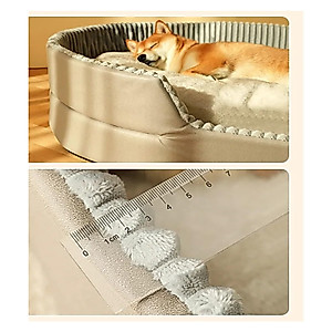 ITOMEN Pet Bed Autumn Winter Dog Bed Washable Kennel Pet Large Sofa Plus Comfort (Color : Green, Size : M 50X35CM)