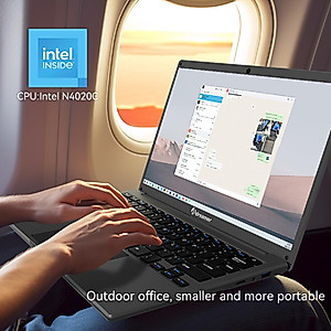 A DREAMER Laptop Computer 13.3 inch 2.5K QHD IPS 16:10 Screen, Windows 10 Laptop Intel N4020 SSD Replaceable Portable Traditional Laptop, Brown PC (6G+256GB)