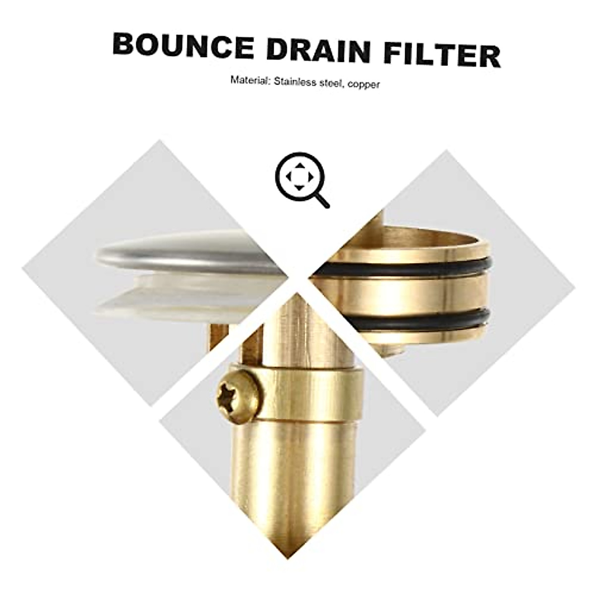 ORFOFE 1pc Wash Basin Sink Kitchen Sink Stopper Strainer Bathtub Stopper Bathroom Sink Cover Strainer Water Trough Bounce Drain Strainer Golden