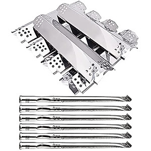 Adviace Replacement Parts for Nexgrill 720-0896B 720-0896C 720-0896E 720-0882A 720-0896 720-0925 Grills, 6 Pack Grill Burner Tubes & Flame Tamers Heat Shields Replacement