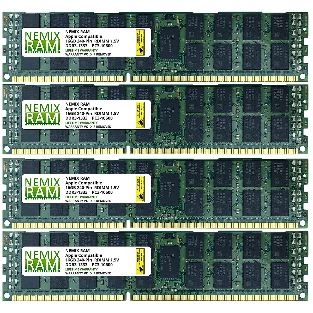 NEMIX RAM 64GB 4X16GB Mac Pro 2009 2010 2012 Compatible Memory DDR3-1333 Upgrade Kit