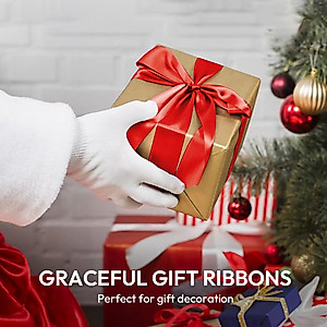 Isaspire 5/8" Width x 100 Yards Satin Ribbon, Silver Ribbon Perfect for DIY Craft, Bows, Gift Wrapping, Flower Bouquet, Valentine's Day, Christmas and Party Decoration