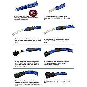 3Sets of Connectors for Garden Water Hose Expanding Hose Female Male Repair Kit with Individual On-Off Valve