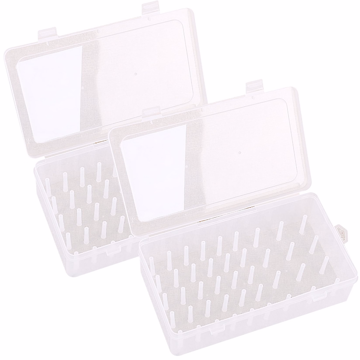 STIVEMIAO Sewing Thread Storage Holds 42 Spool 2PCS Thread Holder Empty Visible Cotton Reel Storage Sewing Box for Sewing Embroidery Spools Transparent Sewing Thread Storage Box